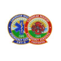 China Police Uniform Logo Patches 100% Embroidered Hook And Loop Hats Patch for sale