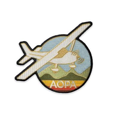 China Flight Patches Embroidered Applique Hook And Loop For Clothes Badge for sale