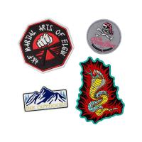 China Custom 100% Embroidered Patches Hook and Loop Backing for Jackets Caps 10cm for sale
