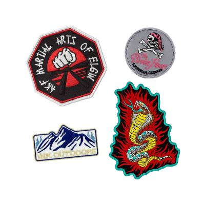 China Custom 100% Embroidered Patches Hook and Loop Backing for Jackets Caps 10cm for sale