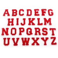 China 26 Letters Glitter Iron On Chenille Patches Adhesive Backing for College Uniform Custom Size for sale