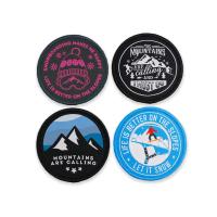 China Custom Skiing Embroidered Sports Patches Woven Yarn Thread Fabric Jacket Badge 9 Colors for sale