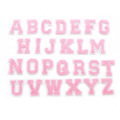 China Custom Chenille Glitter Iron On Patches Letters Numbers Shapes Embroidered Adhesive 100% Eco-Friendly for sale