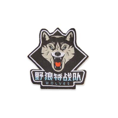 China Custom Woven Embroidered Business Logo Patches with Velcro Backing for Hats 100 Pieces Minimum for sale