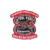 China Logo Embroidered Biker Patches Merrowed Border For Souvenir Anniversary for sale