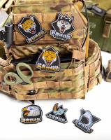 China Custom Woven Embroidered Business Logo Patches with Velcro Backing for Hats 100 Pieces Minimum for sale