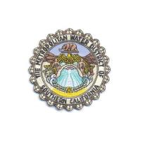 China Custom Embroidered Patches Logo Iron On 3D Embroidery Merrowed Border Badge for sale
