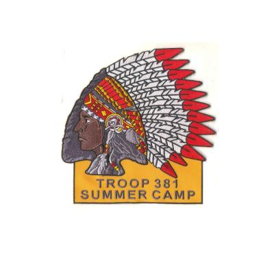 China Custom Merrowed Iron On Embroidered Patches Military Troop Events 9 Colors 400000 Pcs Capacity for sale