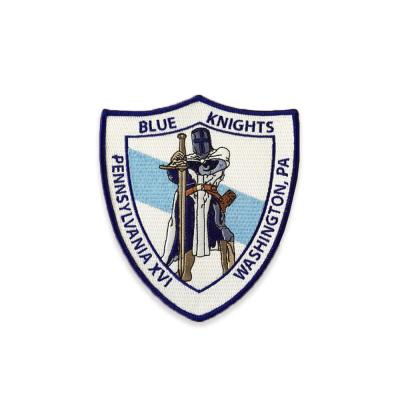 China Custom Twill Fabric Embroidered Patches Logo Iron On for Garment Clothing OEM 100 Pcs Min for sale