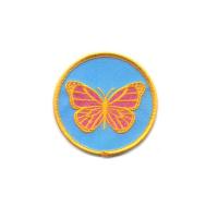 China Custom Embroidered Club Logo Patches Merrowed Border 100 Polyester for Hats and Apparel for sale