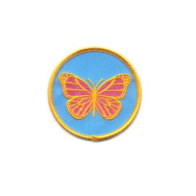 China Custom Embroidered Club Logo Patches Merrowed Border 100 Polyester for Hats and Apparel for sale