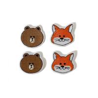 China Custom Embroidered Fox Patch Iron On Die Cut Border 3D Embroidery for Clothing for sale