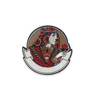 China Custom Embroidered Poker Face Iron On Patches DIY Garment Bedding Decoration 100 Polyester Thread for sale