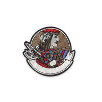 China Custom Embroidered Poker Face Iron On Patches DIY Garment Bedding Decoration 100 Polyester Thread for sale