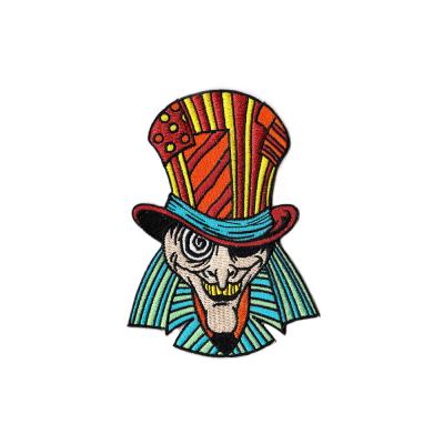 China Custom Embroidered Iron On Patches Multi Color Die Cut Adhesive Clothing Patches 9 Colors for sale