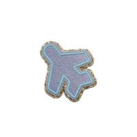 China Custom Glitter Iron On Patches Merrowed Border 9 Colors DIY Bags Embroidered Applique for sale