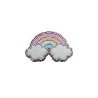 China Custom Embroidered Chenille Glitter Patches for Kids Clothes Iron On 100% Polyester for sale