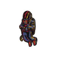 China Self Adhesive Iron On Embroidered Patches Merrowed Border For Clothes for sale