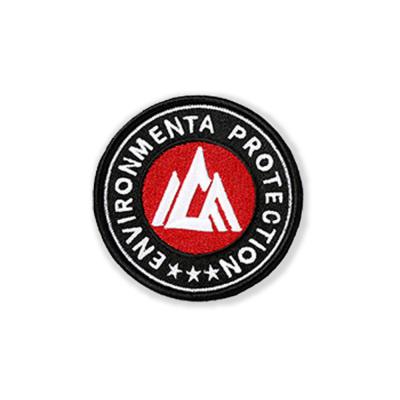 China Custom Embroidered Merrowed Patches Iron On Logo Badges for Hats Beanies 12 Colors for sale