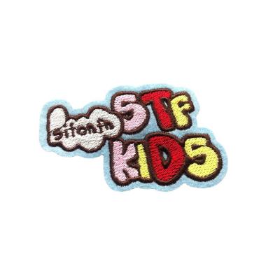 China Custom Embroidered Patches Iron On 9 Colors Twill Felt Backing for Hats Jackets Bags for sale