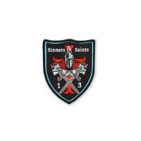 China Merrowed Iron On Letter Patch Merrowed Edge For Uniform Clothing for sale