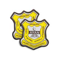 China Academy Uniform Custom Woven Badges , Chenille Iron On Patch Polyester Material for sale