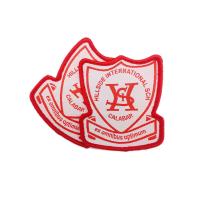China Academy Uniform Custom Woven Badges , Chenille Iron On Patch Polyester Material for sale