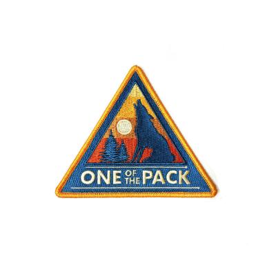 China Custom Full Embroidered Hat Patches Iron On Applique Logo 100pcs Min OEM ODM for sale