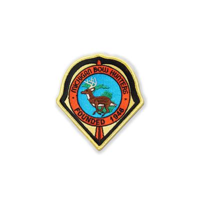 China Custom Merrowed Velcro Embroidered Patches 100% Embroidery for Hats Hunting Events Up to 12 Inches for sale