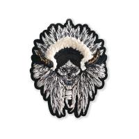 China Custom Sequins Embroidered Biker Patches Laser Cut Border Iron On Velcro Backing 9 Colors for sale