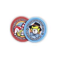 China Full Embroidered Hat Patches Merrowed Border Ironing Backing For Caps for sale
