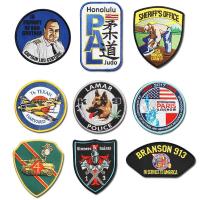 China Custom Embroidered Iron On Patches Military Navy Merrowed Sew On Badges 100% Embroidery for sale