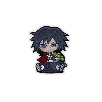 China Custom Anime Embroidered Iron On Patches 12 Colors Twill Adhesive for Hats Clothing Decoration for sale