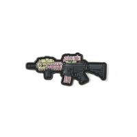 China Rifle Guns Shape PVC Badge Patch 3.5'' Width Silicone Rubber Material For Military for sale