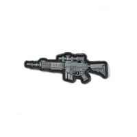 China Rifle Guns Shape PVC Badge Patch 3.5'' Width Silicone Rubber Material For Military for sale