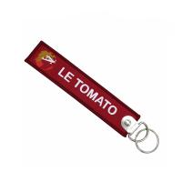 China Brand Logo​ Embroidered Key Chain Merrowed Woven Yarn Material for sale