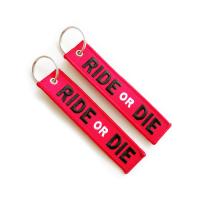 China Custom Embroidered Keychain Twill Merrowed Border 12 Colors OEM Logo 3-5 Day Sample for sale