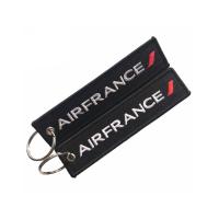 China Custom Embroidered Key Chain Tag Twill Merrowed 13cm x 3cm Souvenir Gift for sale