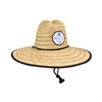 China 11.5cm Wide Brim Patch Straw Hat Woven Raffia Grass For Surfing for sale