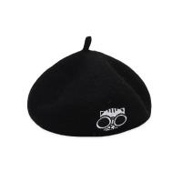 China Solid Color Military Wool Beret Cap For Women With Embroidery Patch for sale
