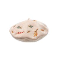 China Custom French Beret Hat 56-58cm 80% Wool Cashmere Acrylic Solid Color Eco Printing for sale