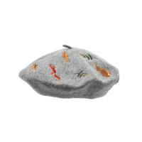 China Custom French Beret Hat 56-58cm 80% Wool Cashmere Acrylic Solid Color Eco Printing for sale