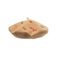 China Custom French Beret Hat 56-58cm 80% Wool Cashmere Acrylic Solid Color Eco Printing for sale