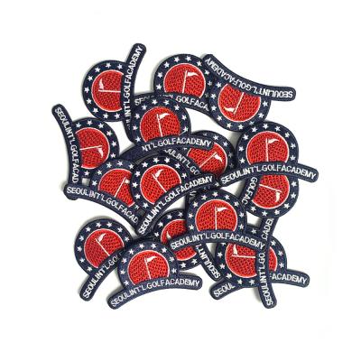 China Twill Iron On Custom Logo Embroidered Patches Heat Cut Border for sale