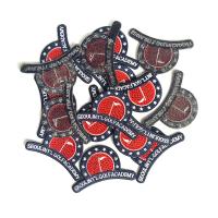China Twill Iron On Custom Logo Embroidered Patches Heat Cut Border for sale