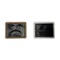China Hook And Loop Embroidered Hat Patches Heat Cut Border OEM ODM for sale