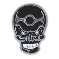 China Fabric Embroidered Skull Iron On Glitter Patches for Clothing 30% 100% Embroidery for sale