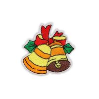 China Merry Christmas 3D PVC Patches Embroidered Merrowed Cut Border for sale