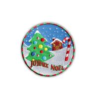 China Merry Christmas 3D PVC Patches Embroidered Merrowed Cut Border for sale