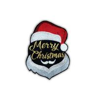 China Merry Christmas 3D PVC Patches Embroidered Merrowed Cut Border for sale